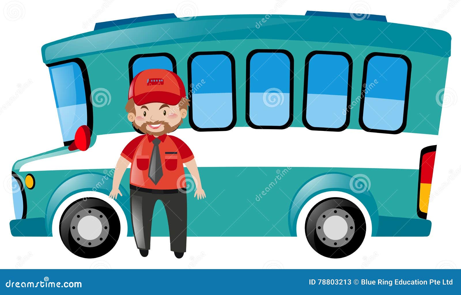 Bus Driver Standing by the Bus Stock Vector - Illustration of ...