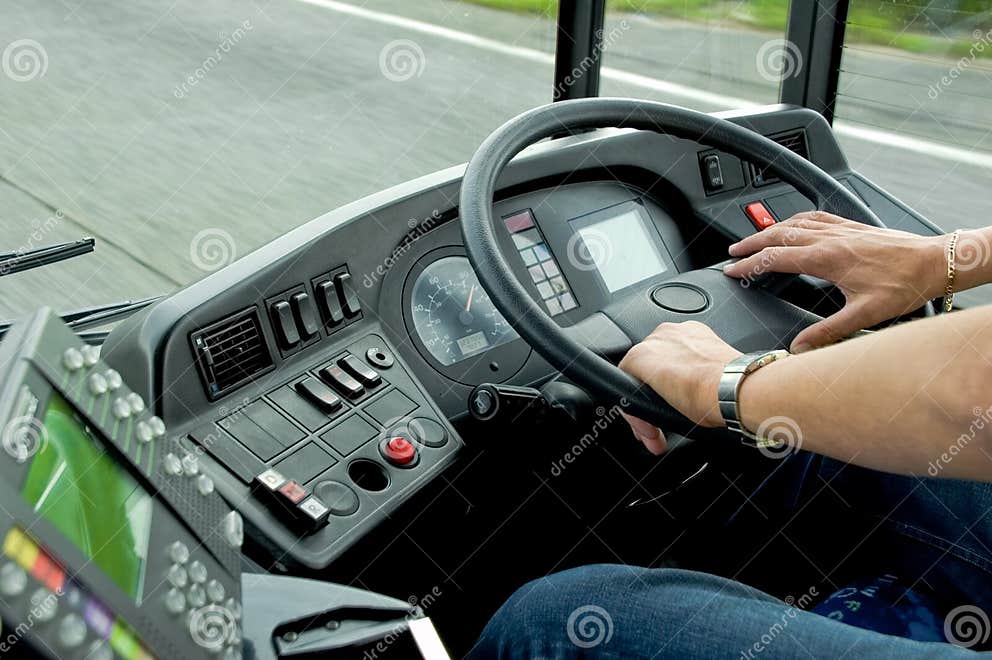 Bus Driving stock photo. Image of dashboard, public, wheels - 2833518