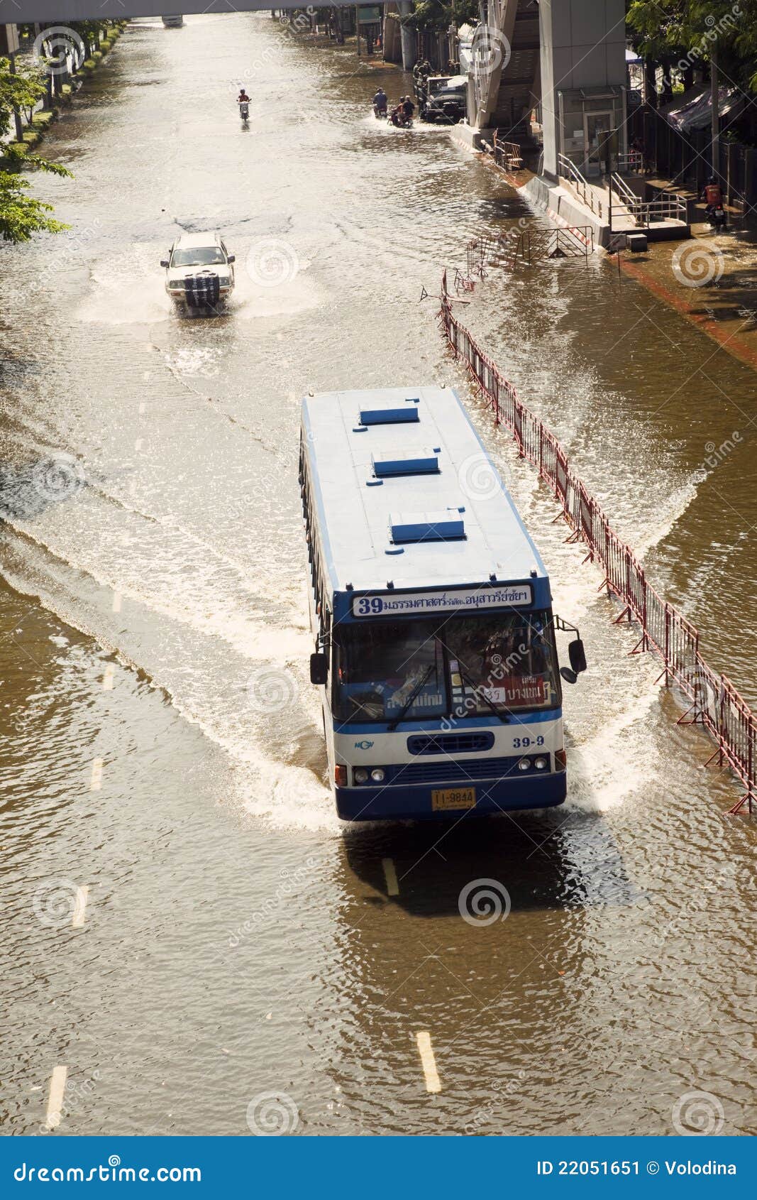 Bus Driving in Flooded Area, Mo Chit Editorial Photo - Image of ...
