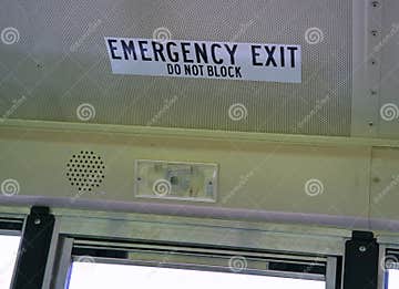 Bus Emergency Exit Decals stock image. Image of evacuation - 161490931