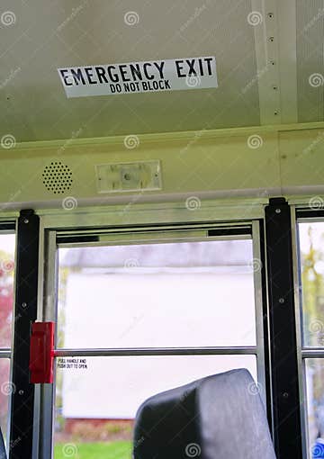 Bus Emergency Exit Decals stock image. Image of pulling - 161490933