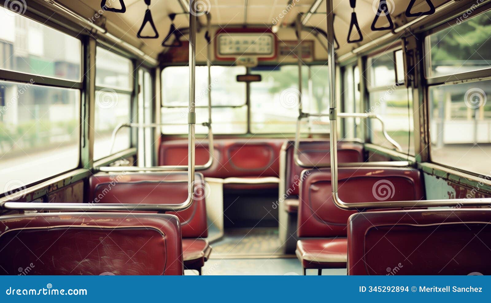 A Bus with Empty Seats and a Window. Generative AI Stock Illustration ...