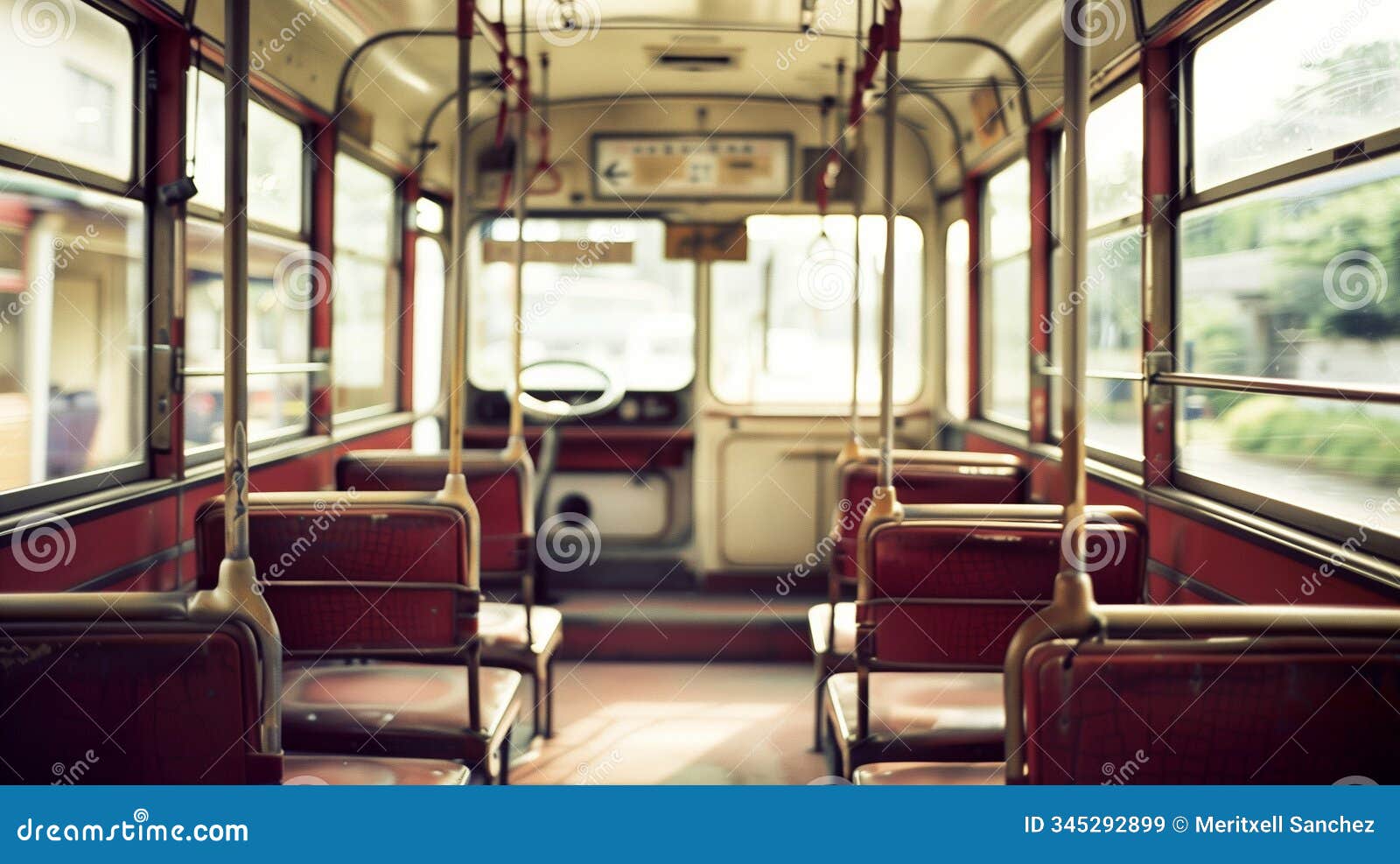 A Bus with Empty Seats and a Window. Generative AI Stock Illustration ...