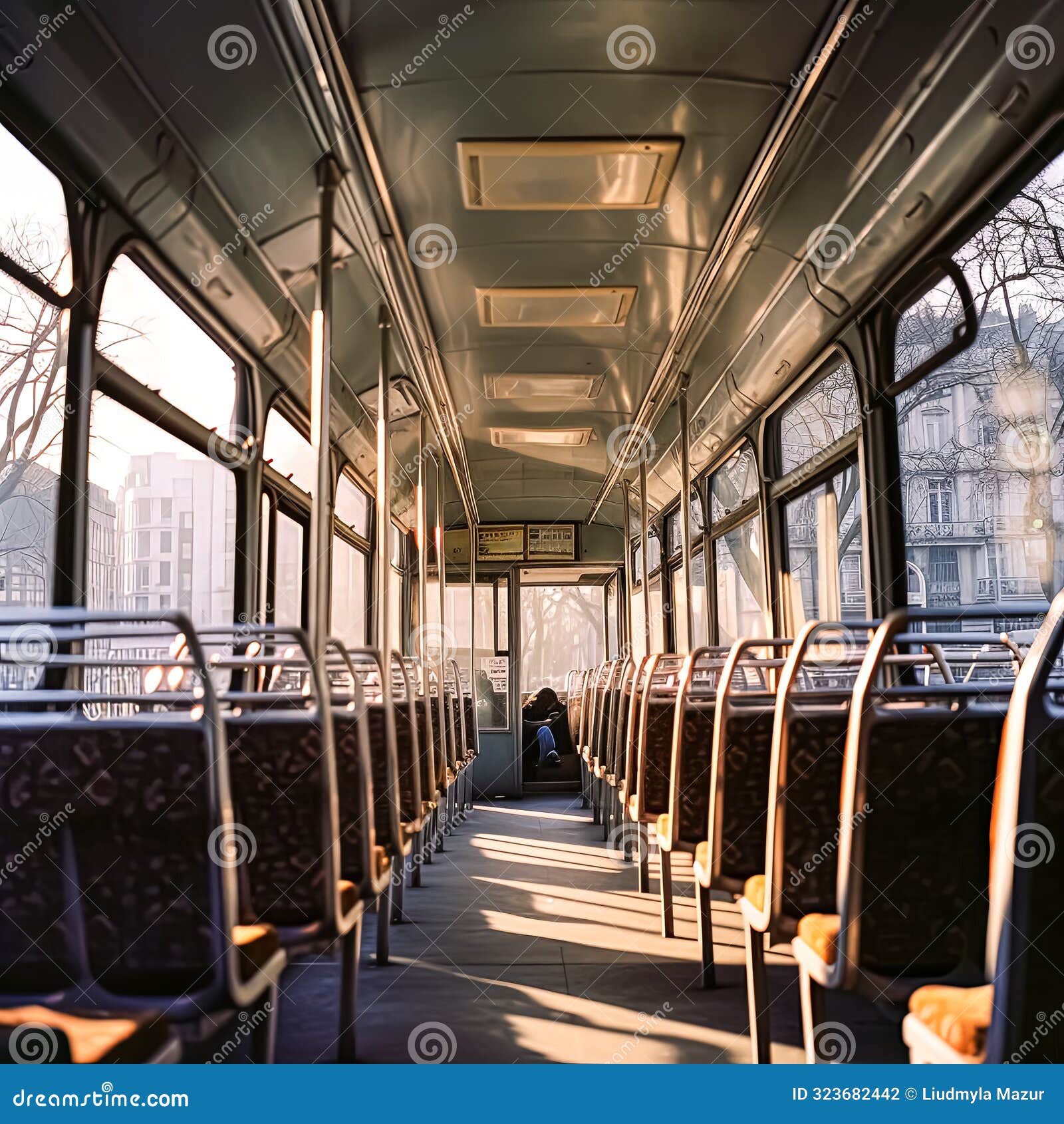 A Bus is Empty and the Windows are Open Stock Photo - Image of seat ...