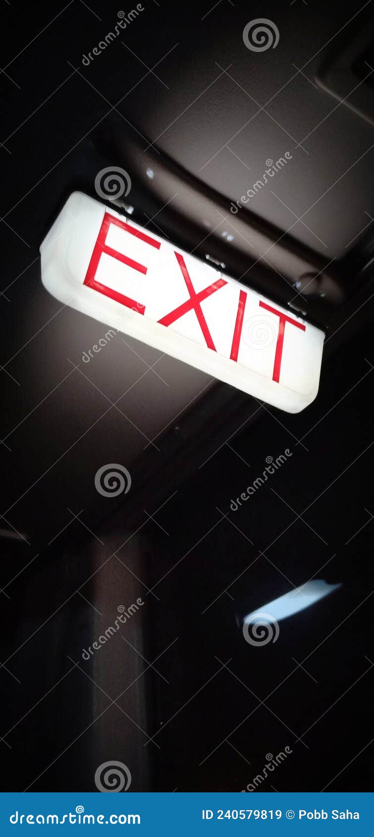 Bus exit sign stock image. Image of brand, light, sign - 240579819