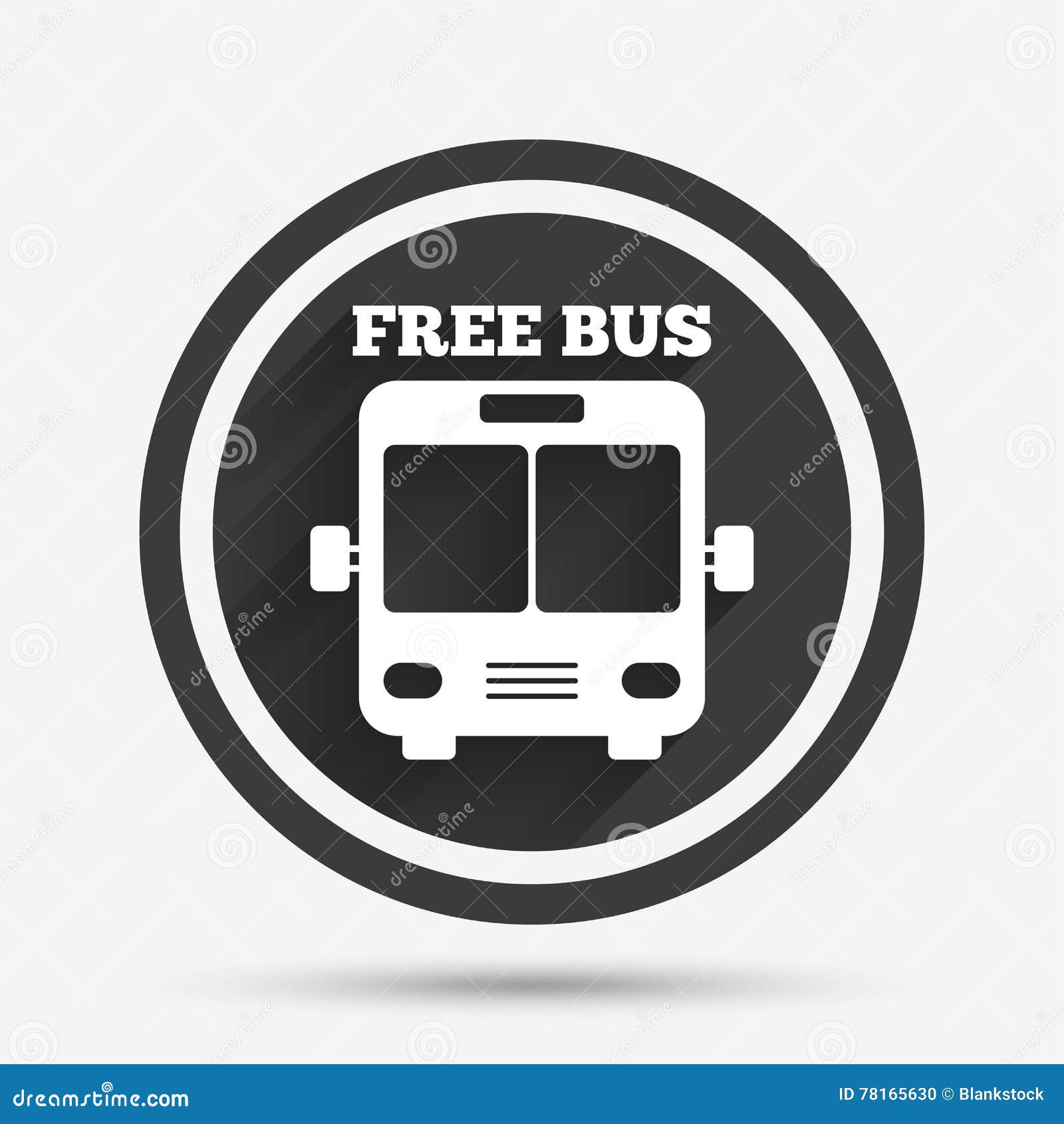 Bus Free Sign Icon. Public Transport Symbol Stock Vector - Illustration ...