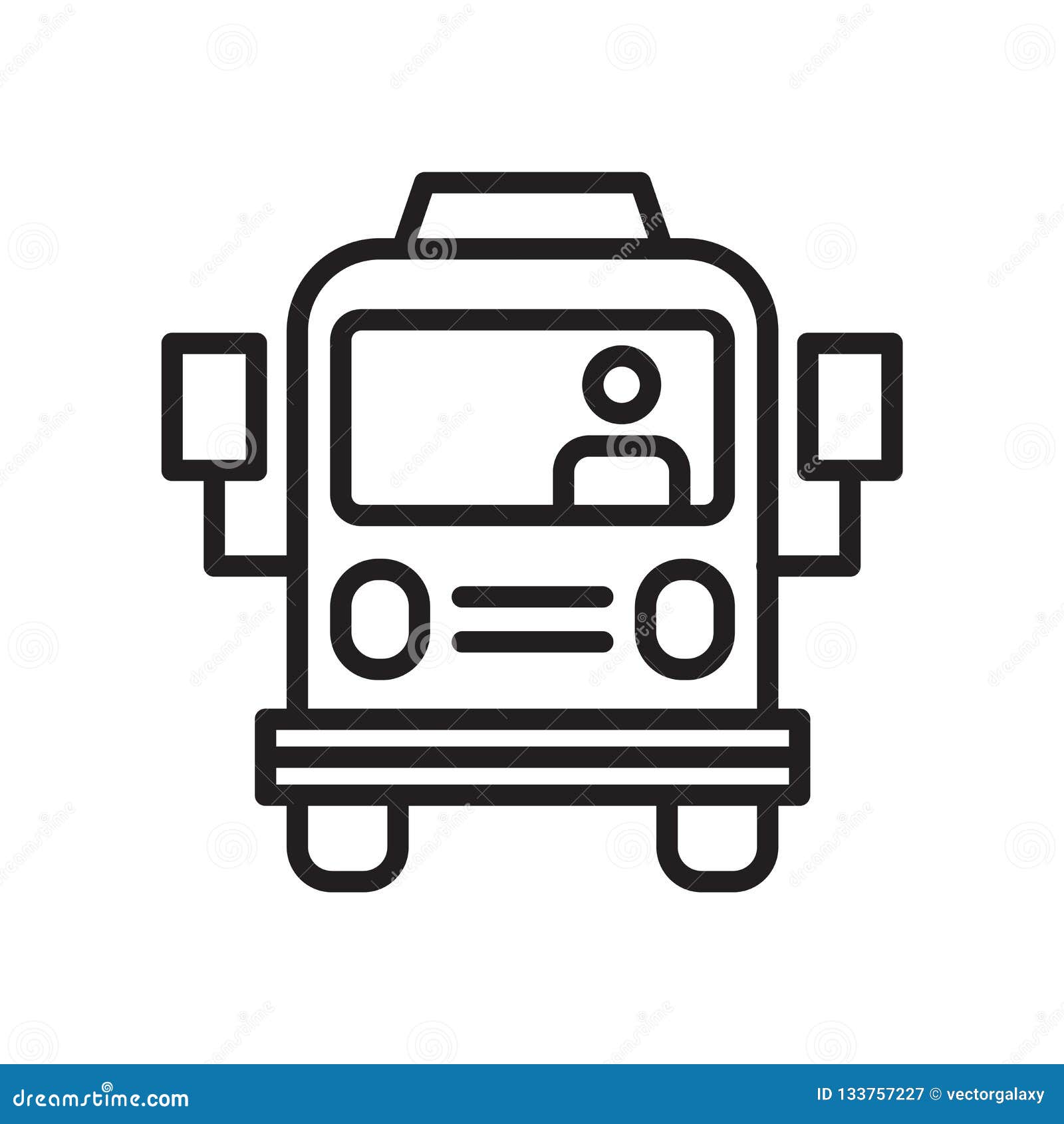 Bus Front with Driver Icon Vector Sign and Symbol Isolated on White ...