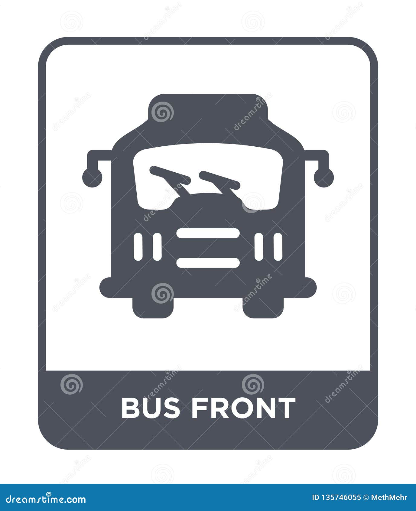 Bus Front Icon in Trendy Design Style. Bus Front Icon Isolated on White ...