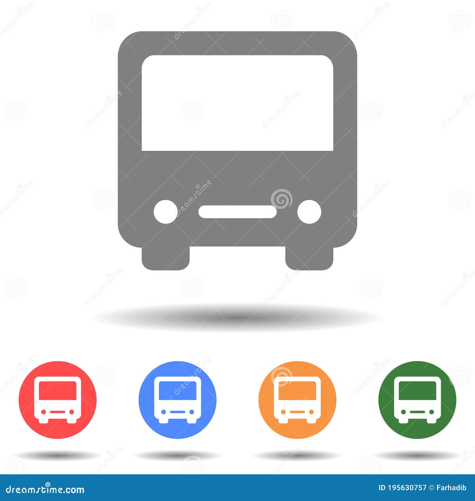 Bus front icon vector logo stock vector. Illustration of modern - 195630757