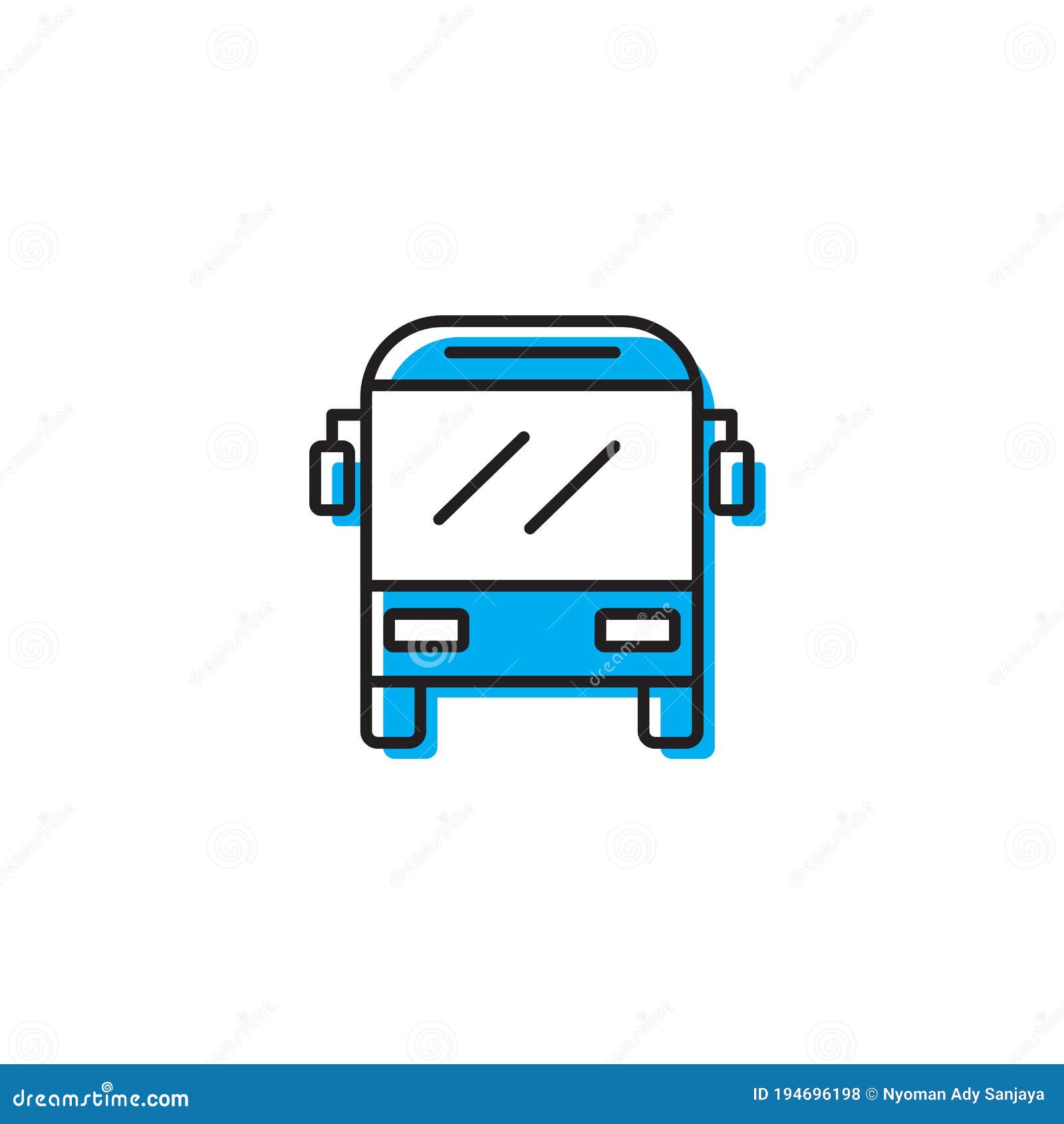 Bus Front View Icon, Isolated on White Background Stock Vector ...