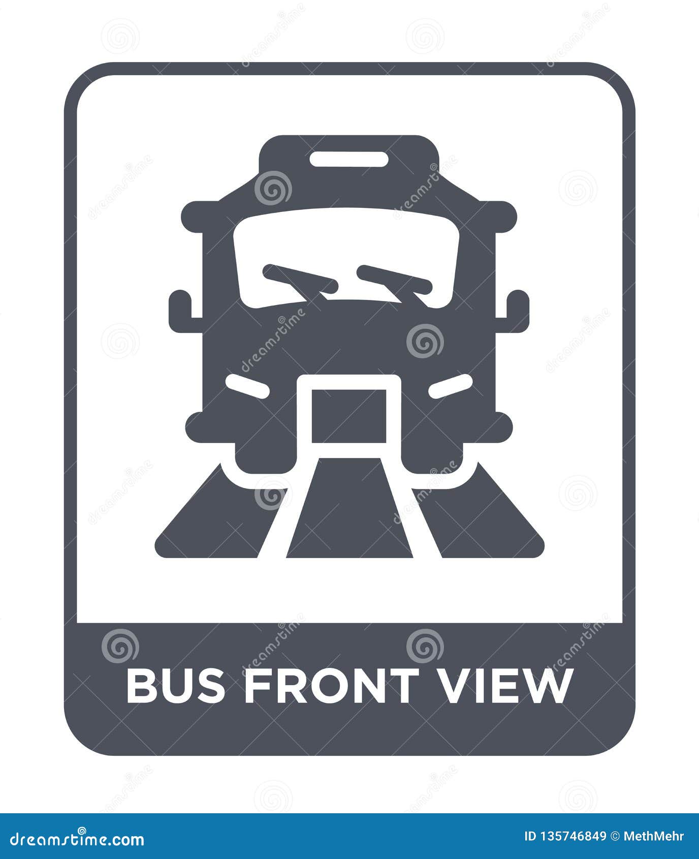 Bus Front View Icon in Trendy Design Style. Bus Front View Icon ...