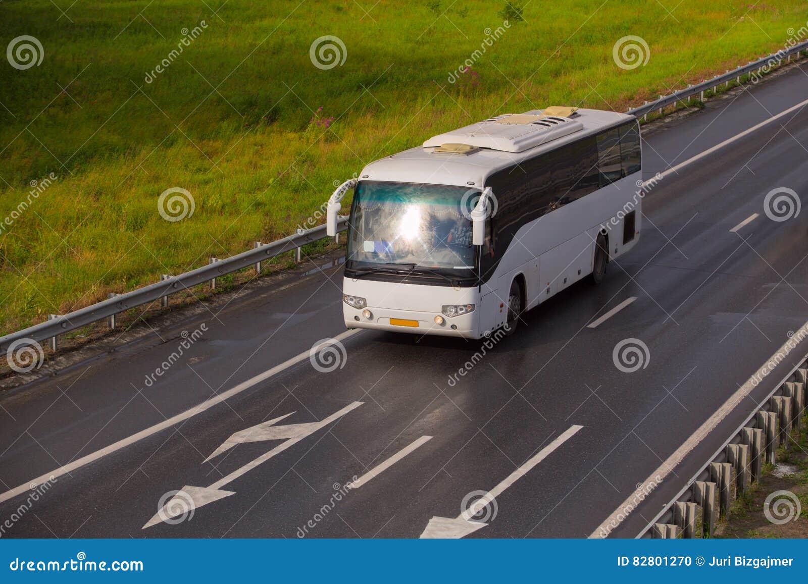 Bus Goes on Country Highway Stock Photo - Image of mode, nonurban: 82801270