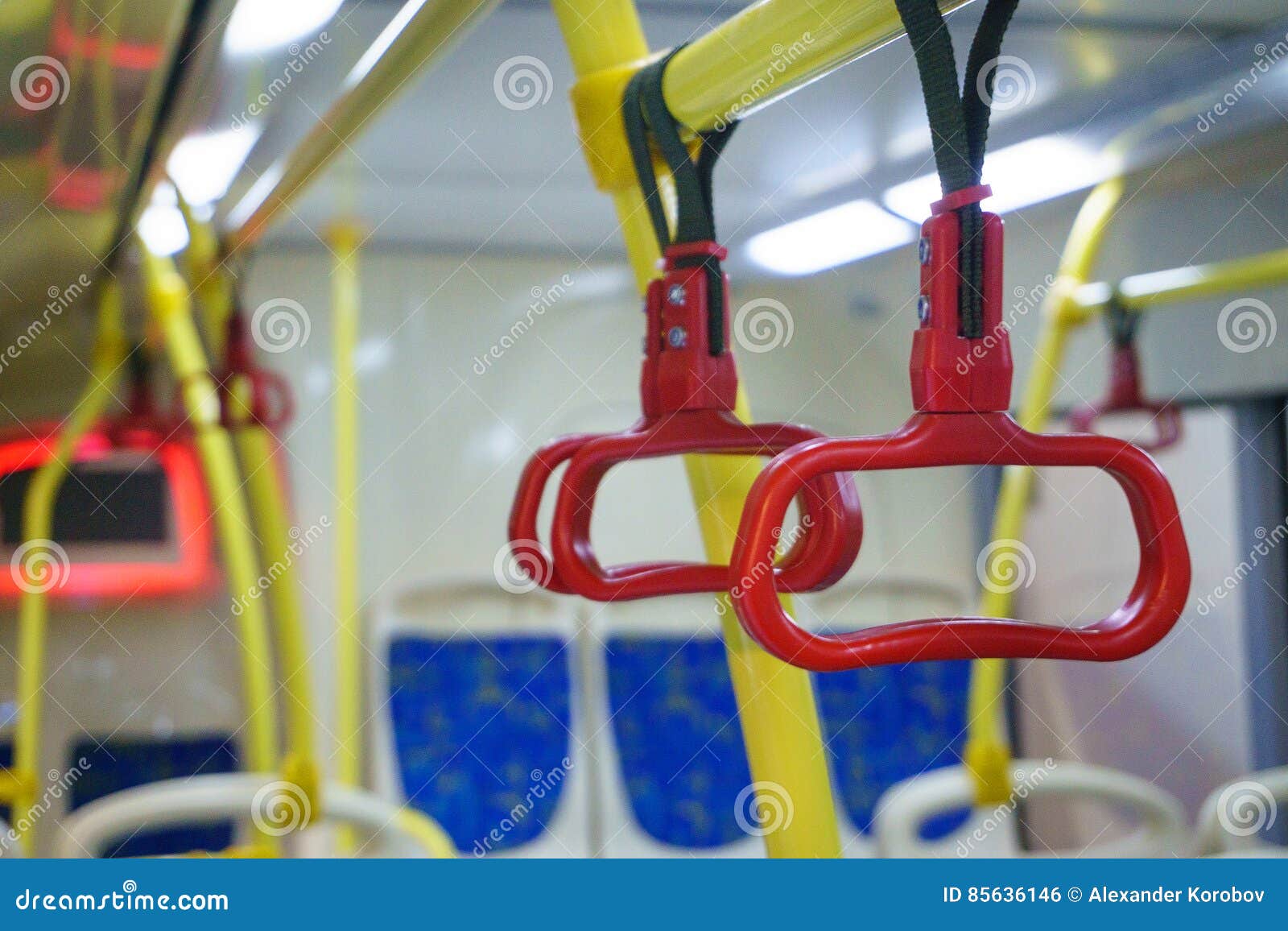 Bus Hand-rail for Standing Passengers Stock Photo - Image of hold ...