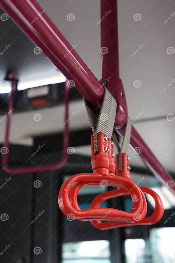 Bus handhold. stock photo. Image of interior, closeup - 4368740
