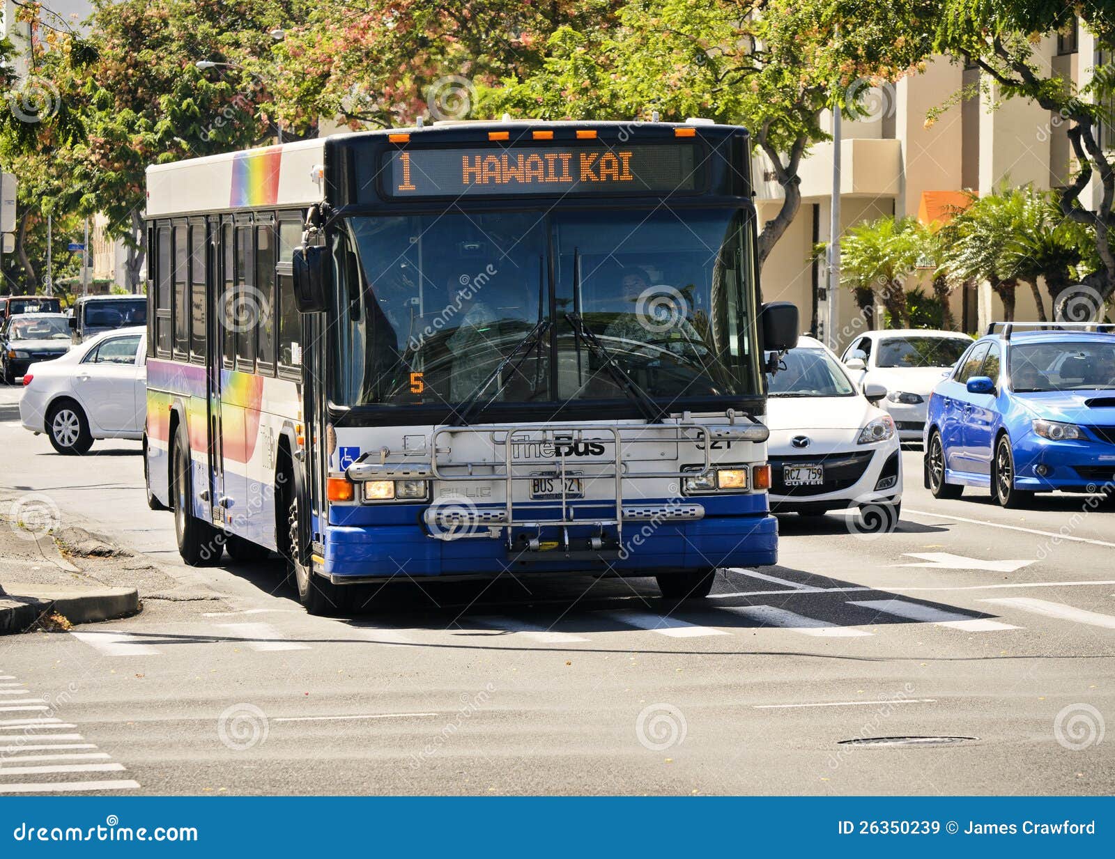 The Bus in Hawaii editorial stock image. Image of rainbow - 26350239