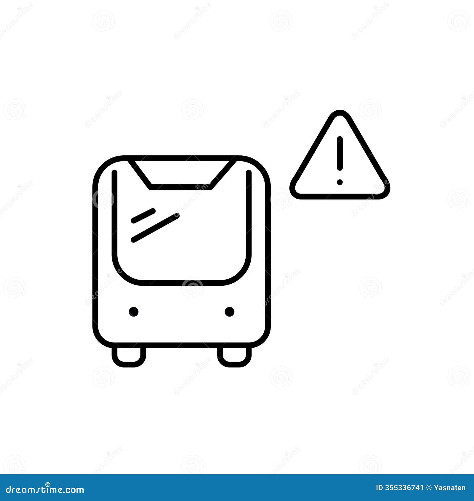 Bus and Hazard Alert Symbol. Exclamation Mark in Triangle. Transit ...