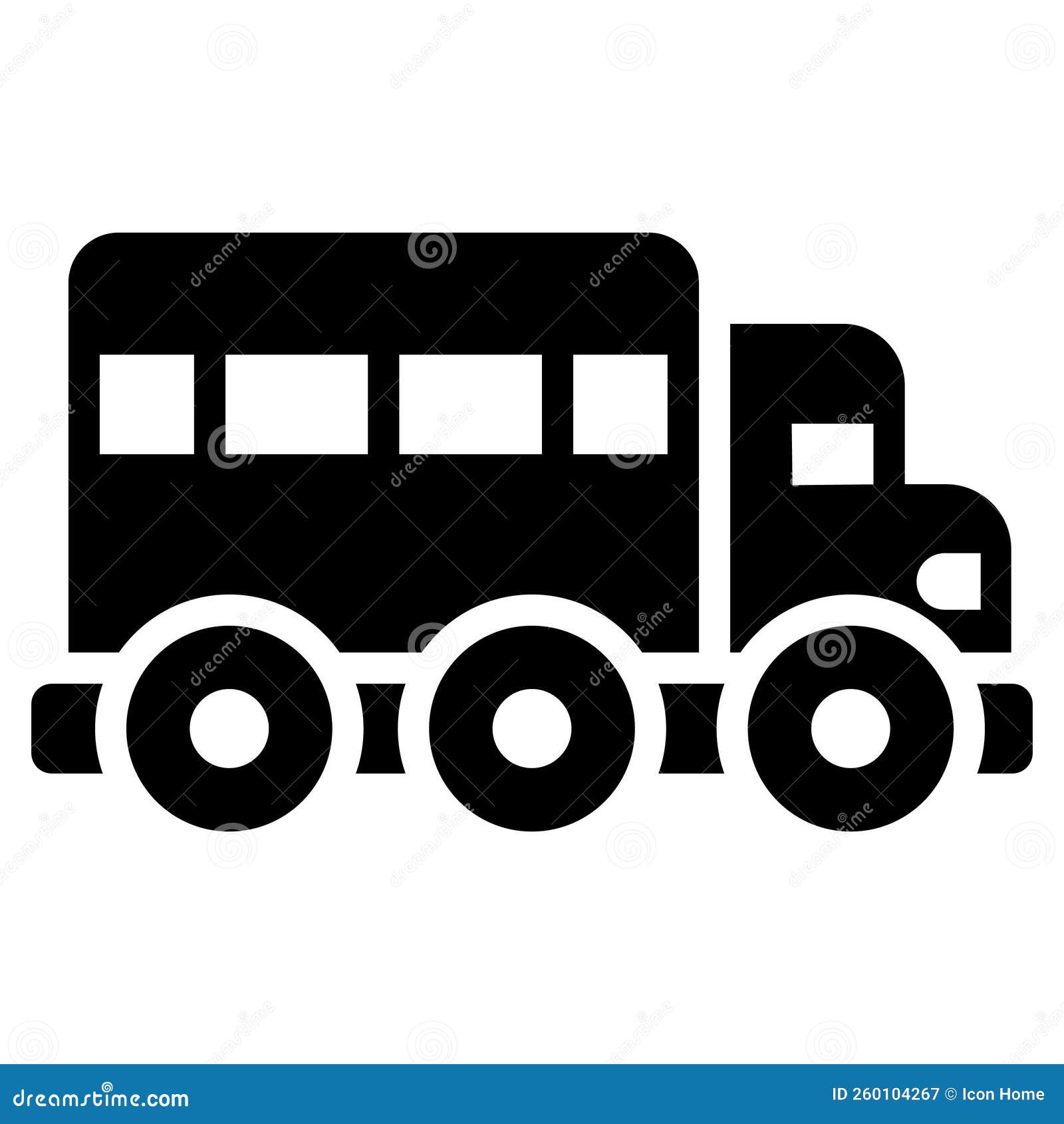 Bus icon, black icon stock vector. Illustration of design - 260104267
