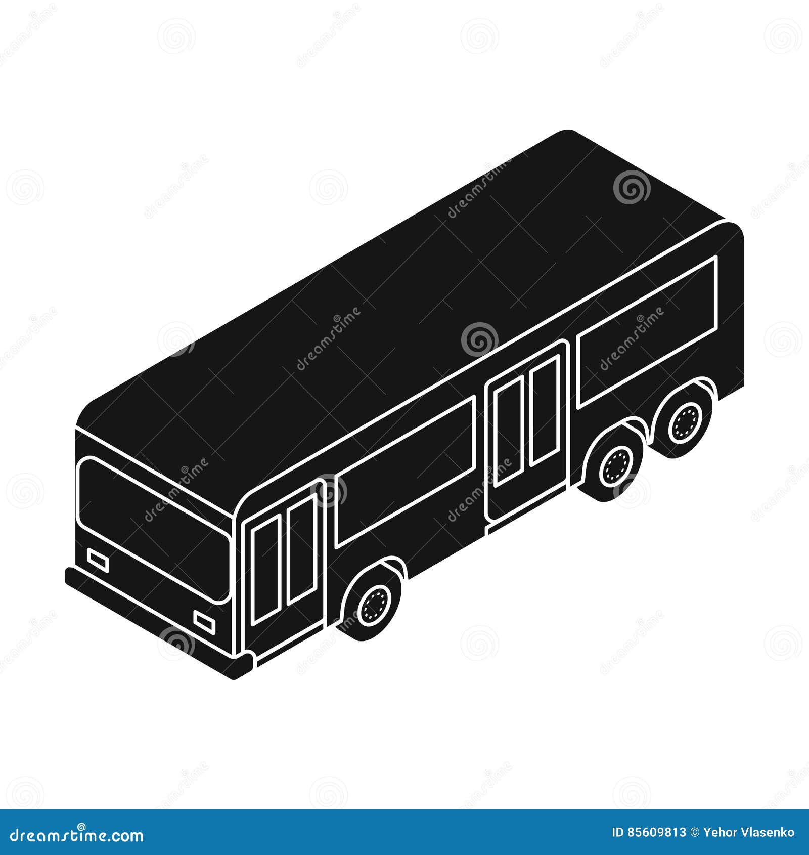Bus Icon in Black Style Isolated on White Background. Transportation ...