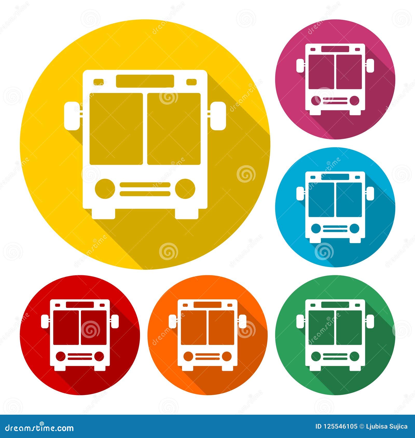 Bus Icon with Color Variations Stock Vector - Illustration of travel ...