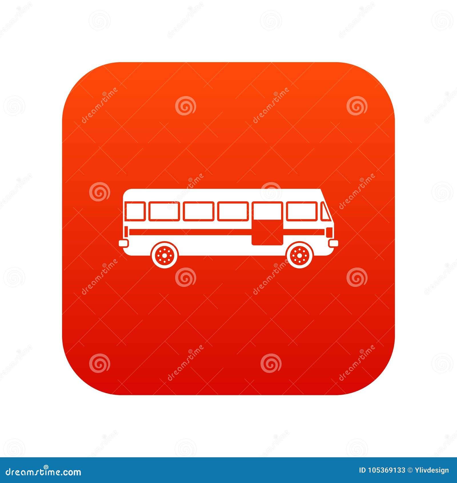 Bus icon digital red stock vector. Illustration of traffic - 105369133
