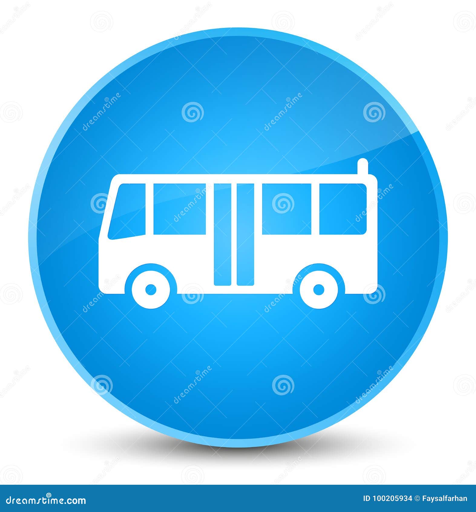 Bus Icon Elegant Cyan Blue Round Button Stock Illustration ...