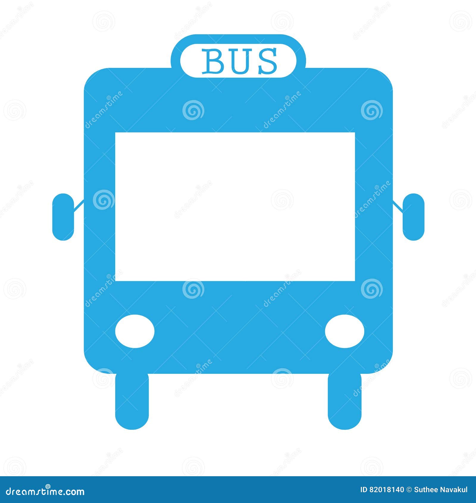 Bus Icon Flat Design Style on White Background. Bus Sign Stock Vector ...
