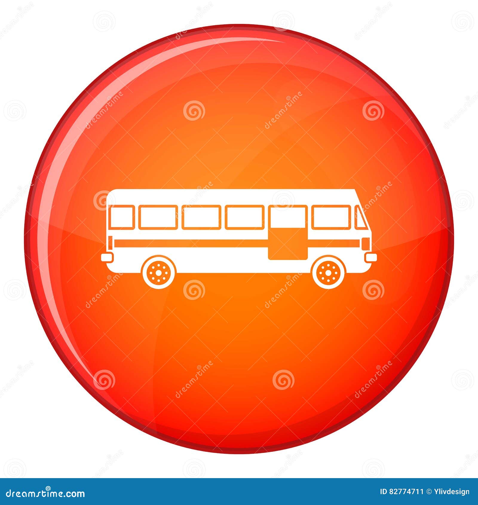Bus icon, flat style stock vector. Illustration of auto - 82774711