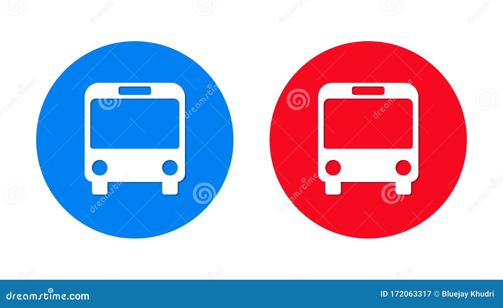 Bus Icon Flat Trendy Round Button Set Stock Vector - Illustration of ...