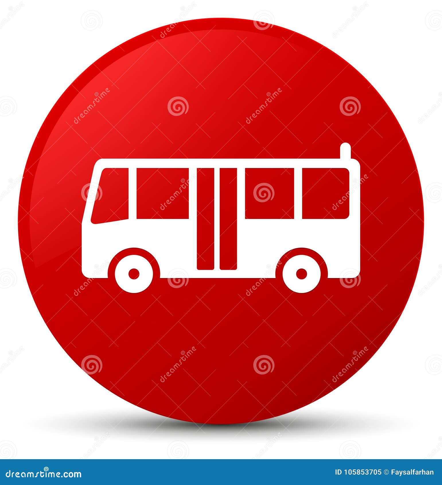 Bus icon red round button stock illustration. Illustration of coach ...