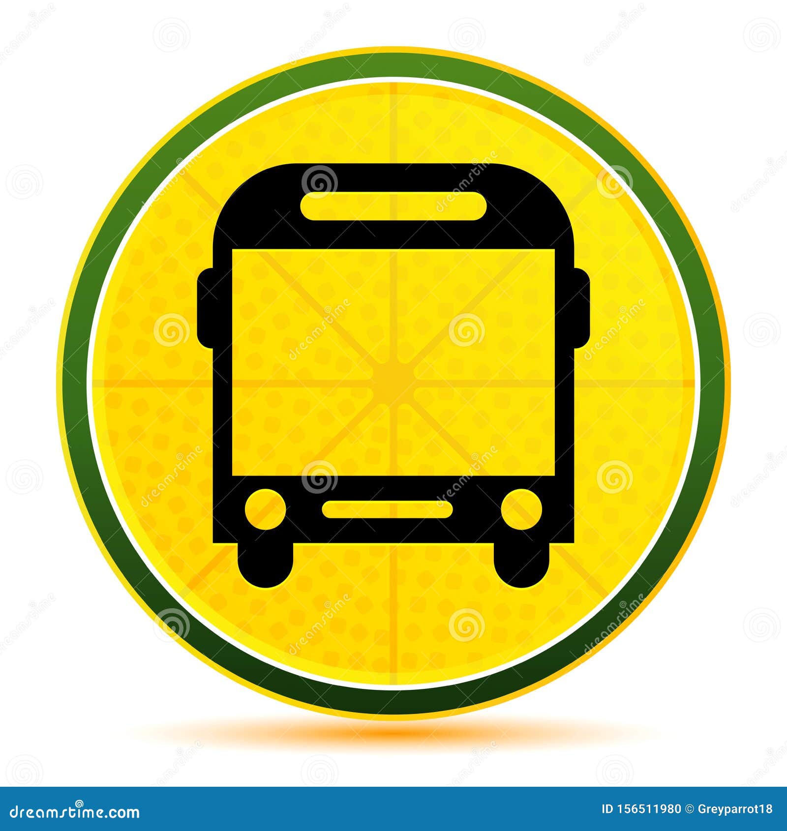Bus Icon Lemon Lime Yellow Round Button Illustration Stock Illustration ...