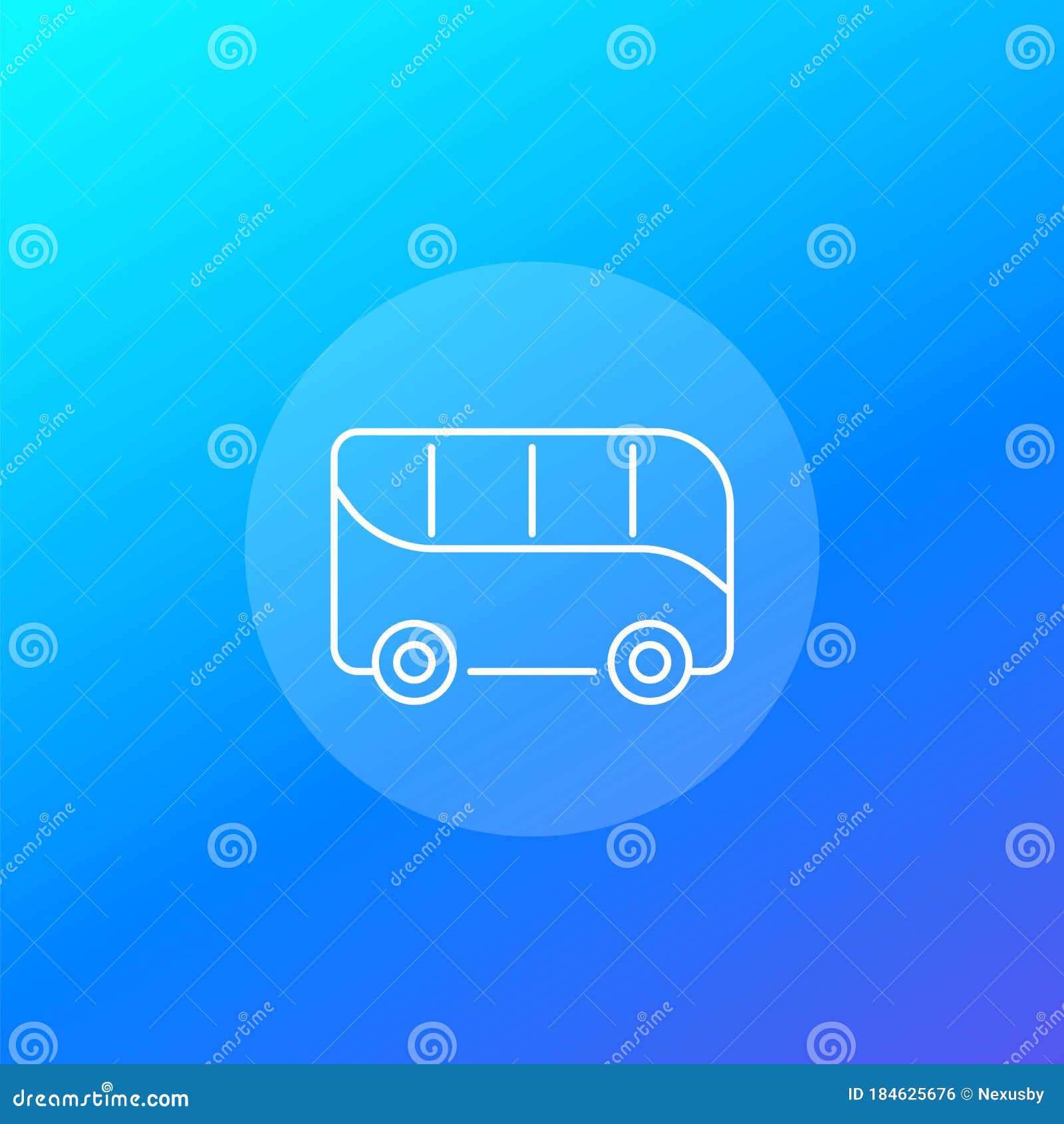 Bus Icon, Linear Vector, Side View Stock Vector - Illustration of trip ...