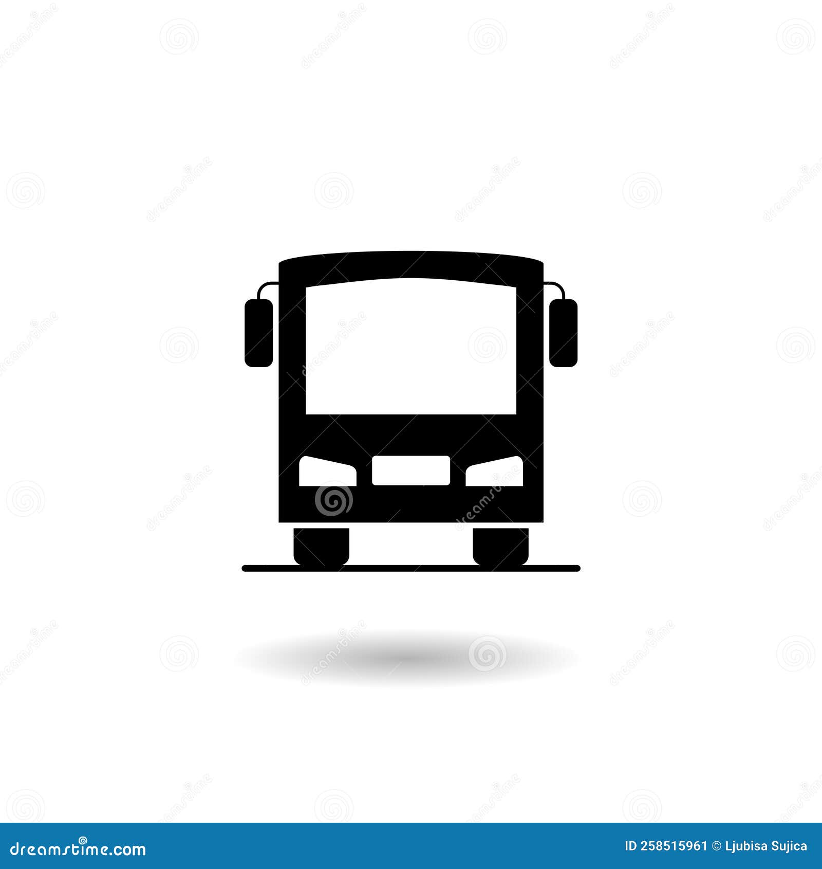 Bus icon logo with shadow stock vector. Illustration of sign - 258515961
