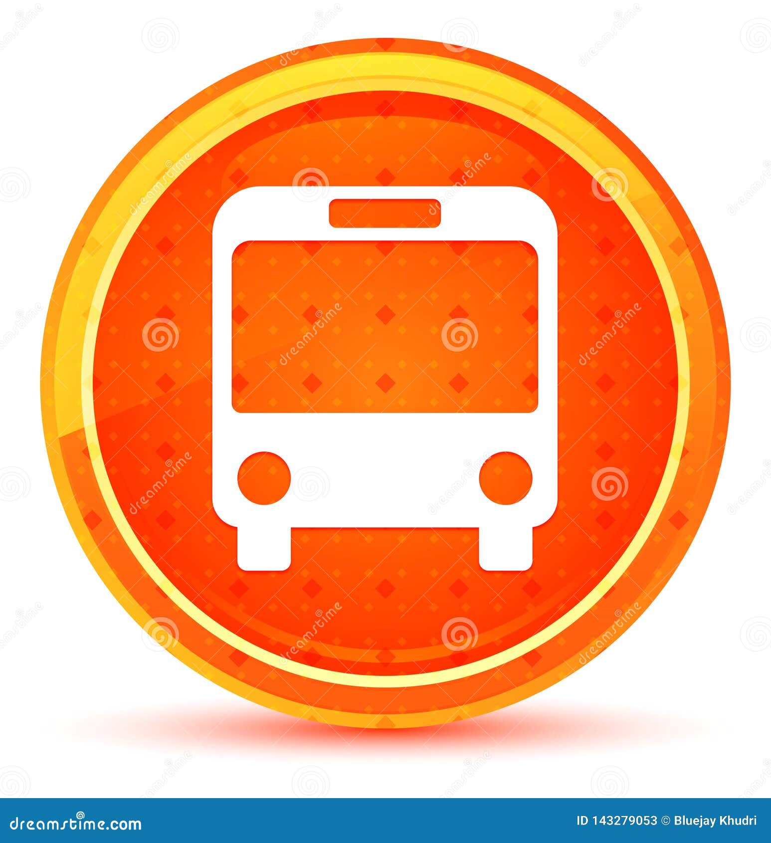 Bus Icon Natural Orange Round Button Stock Illustration - Illustration ...