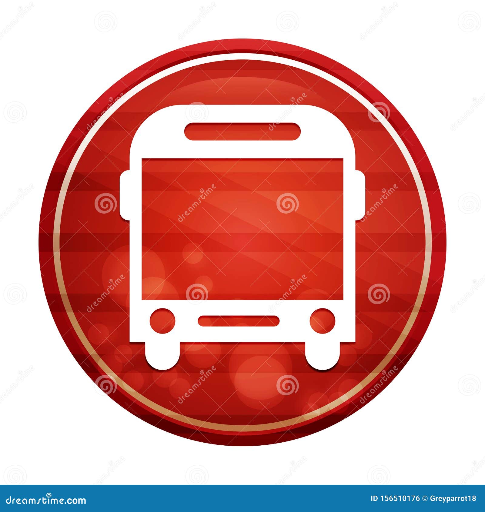 Bus Icon Realistic Diagonal Motion Red Round Button Illustration Stock ...