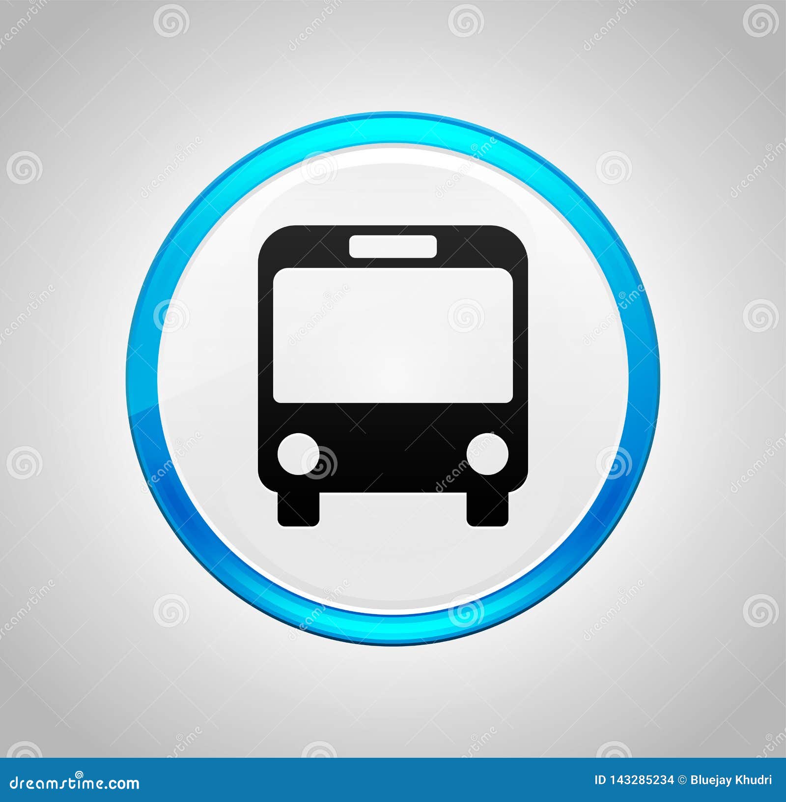 Bus Icon Round Blue Push Button Stock Illustration - Illustration of ...