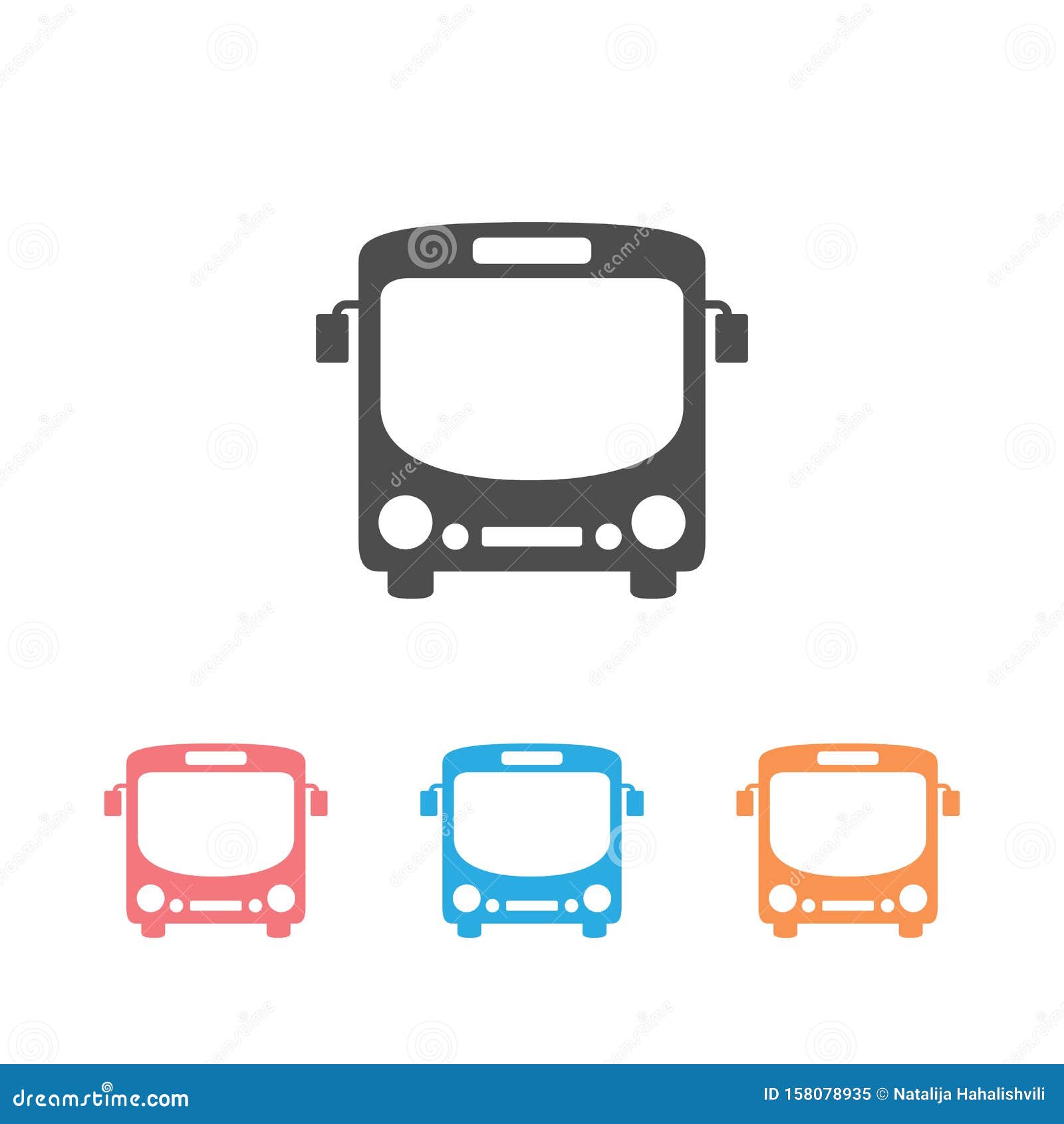 Bus Icon Set Symbol on White. Vector Illustration Stock Vector ...