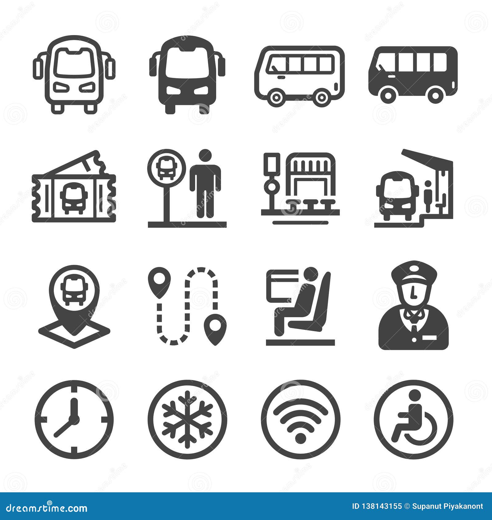 Tour Bus Icon In Black Style Isolated On White Background. Rest And ...