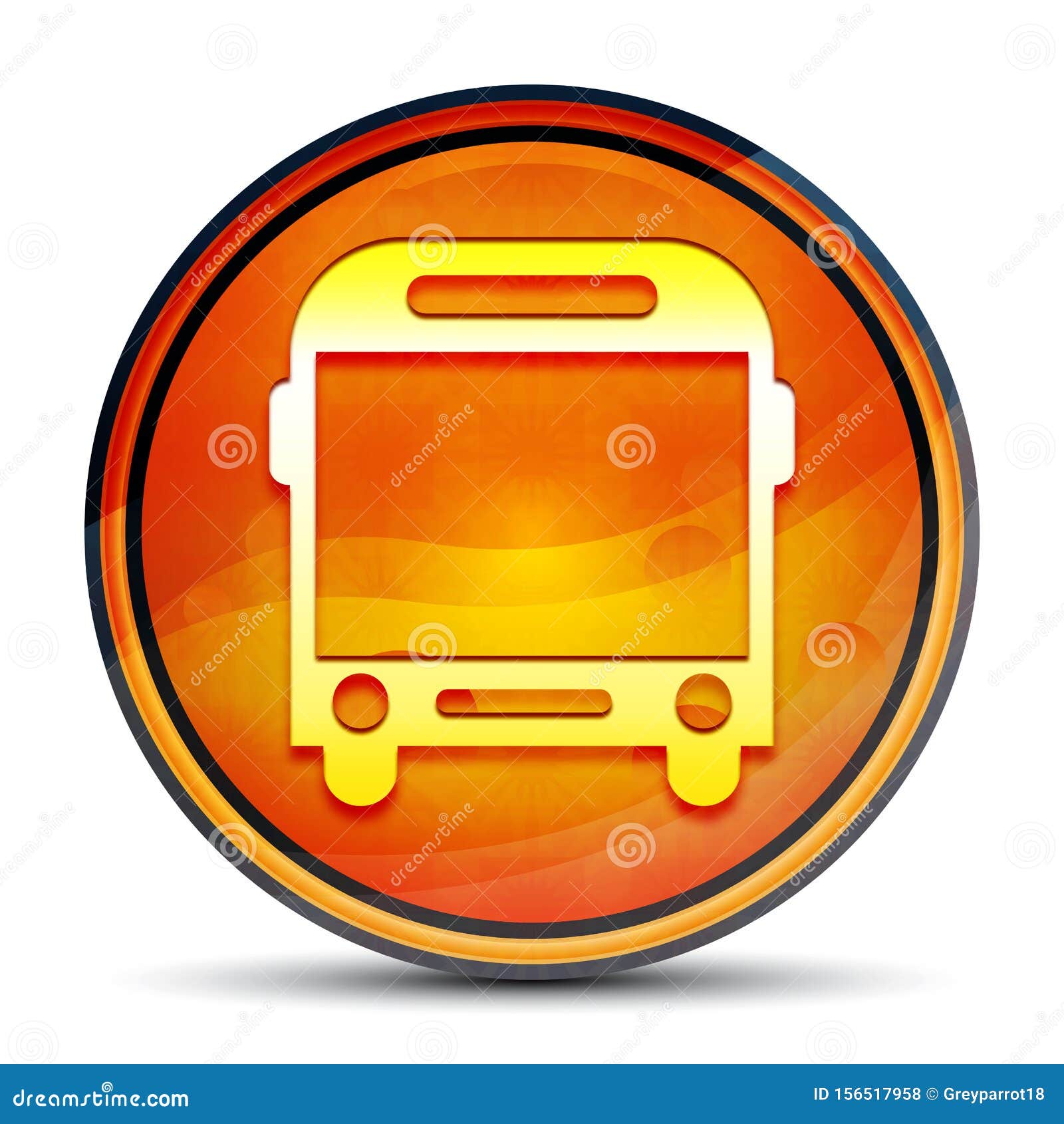 Bus Icon Shiny Bright Orange Round Button Illustration Stock Photo ...