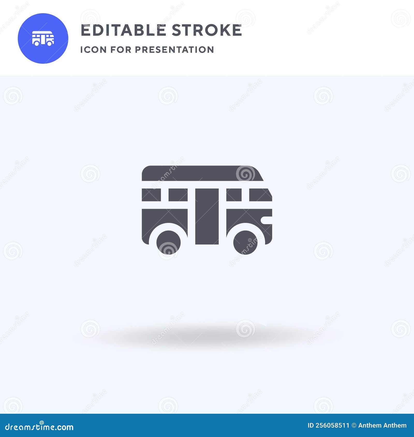 Bus Icon Vector, Filled Flat Sign, Solid Pictogram Isolated on White ...