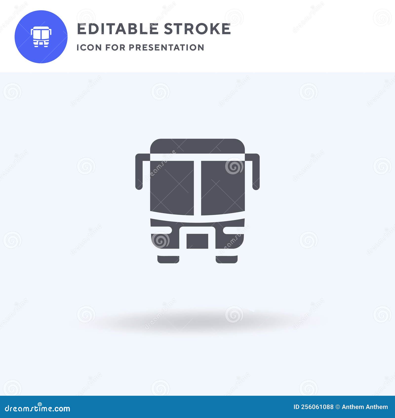 Bus Icon Vector, Filled Flat Sign, Solid Pictogram Isolated on White ...