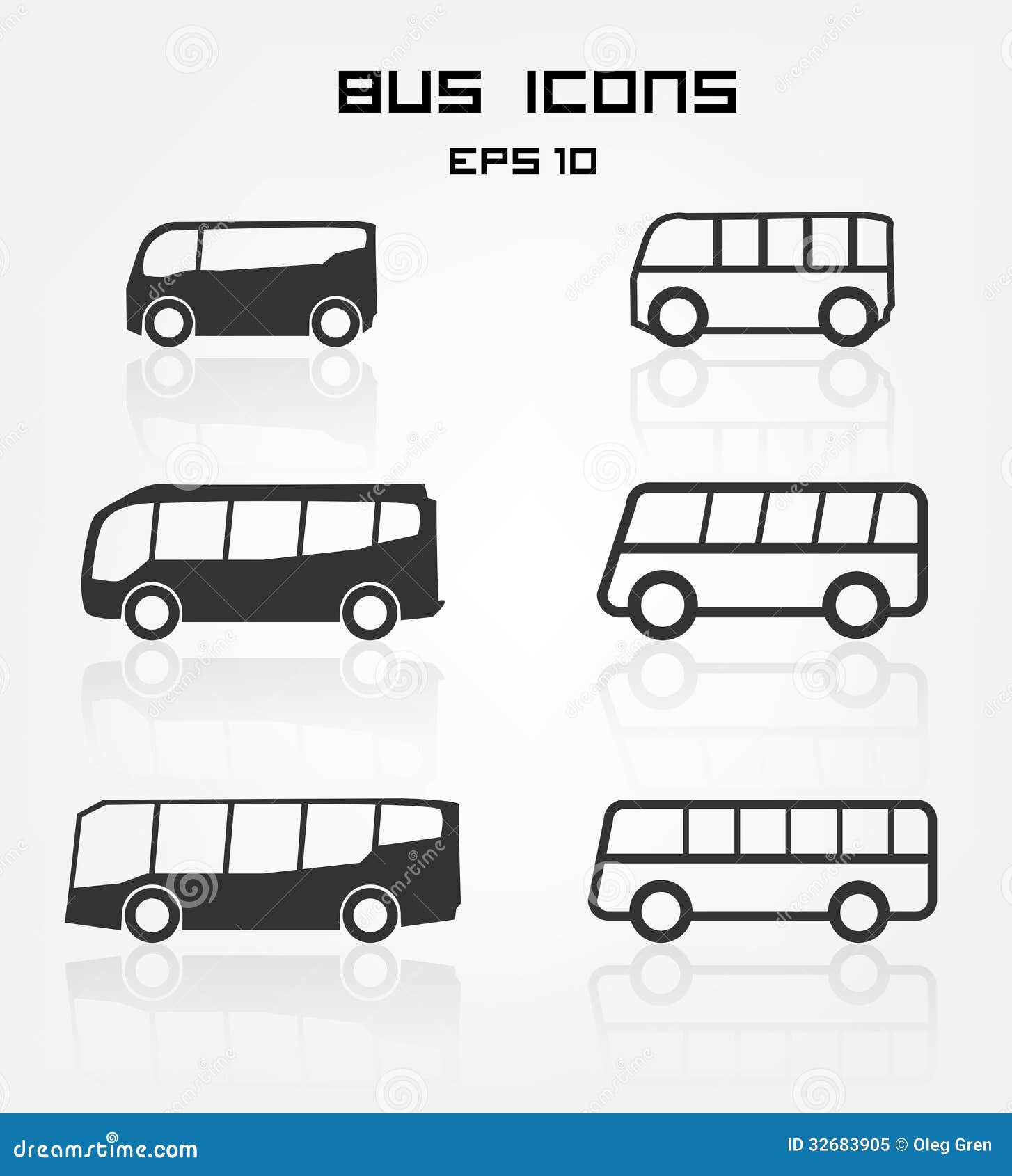 Bus icons stock vector. Illustration of camper, school - 32683905