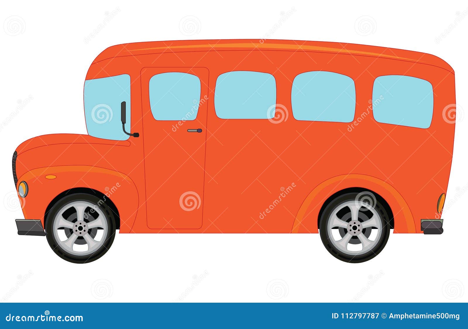 Orange Bus stock vector. Illustration of cartoon, transportation ...