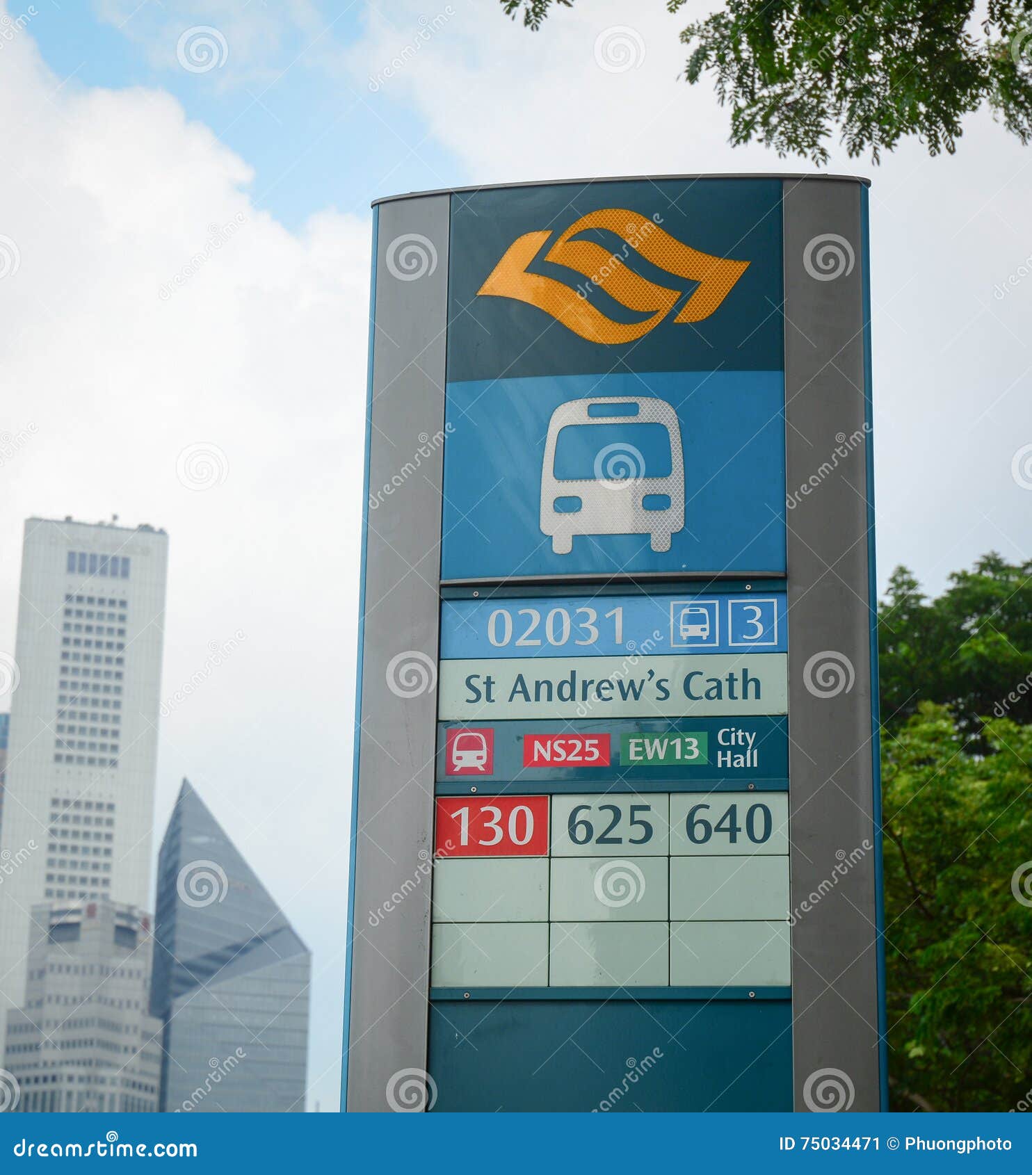 Bus Information Panel at Business District in Singapore Editorial Photo ...