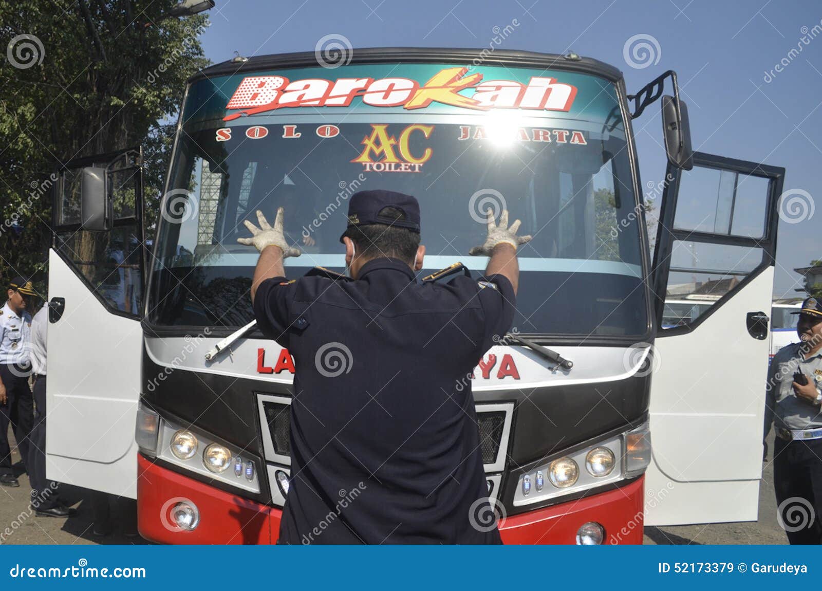 BUS INSPECTION editorial stock image. Image of checking - 52173379