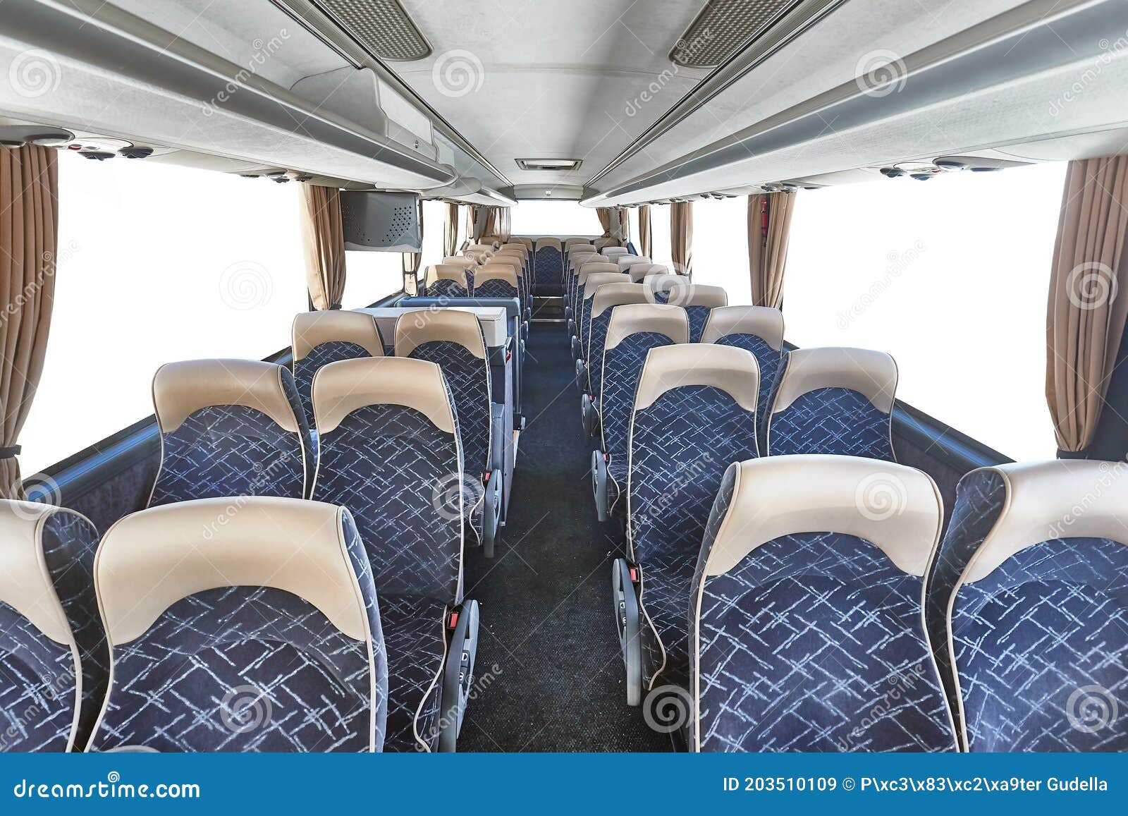 Bus interior seats stock image. Image of chair, inside - 203510109