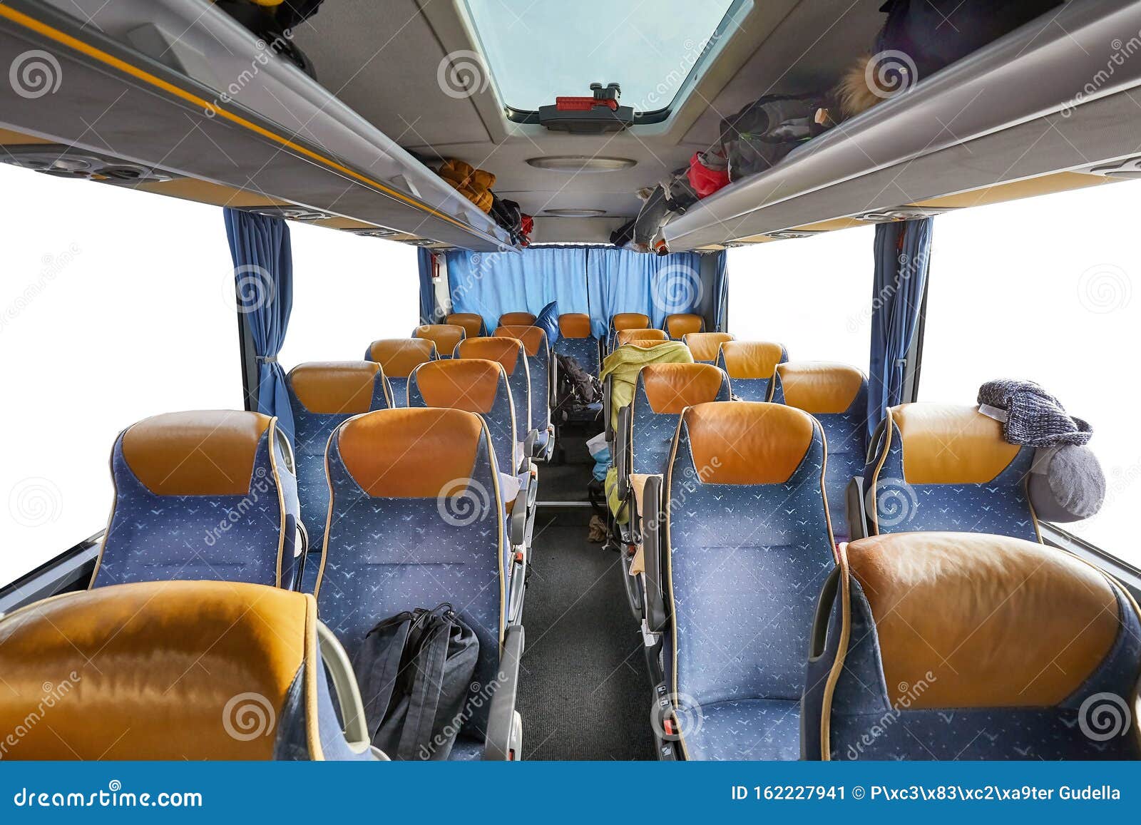 Bus interior seats stock image. Image of ride, cabin - 162227941