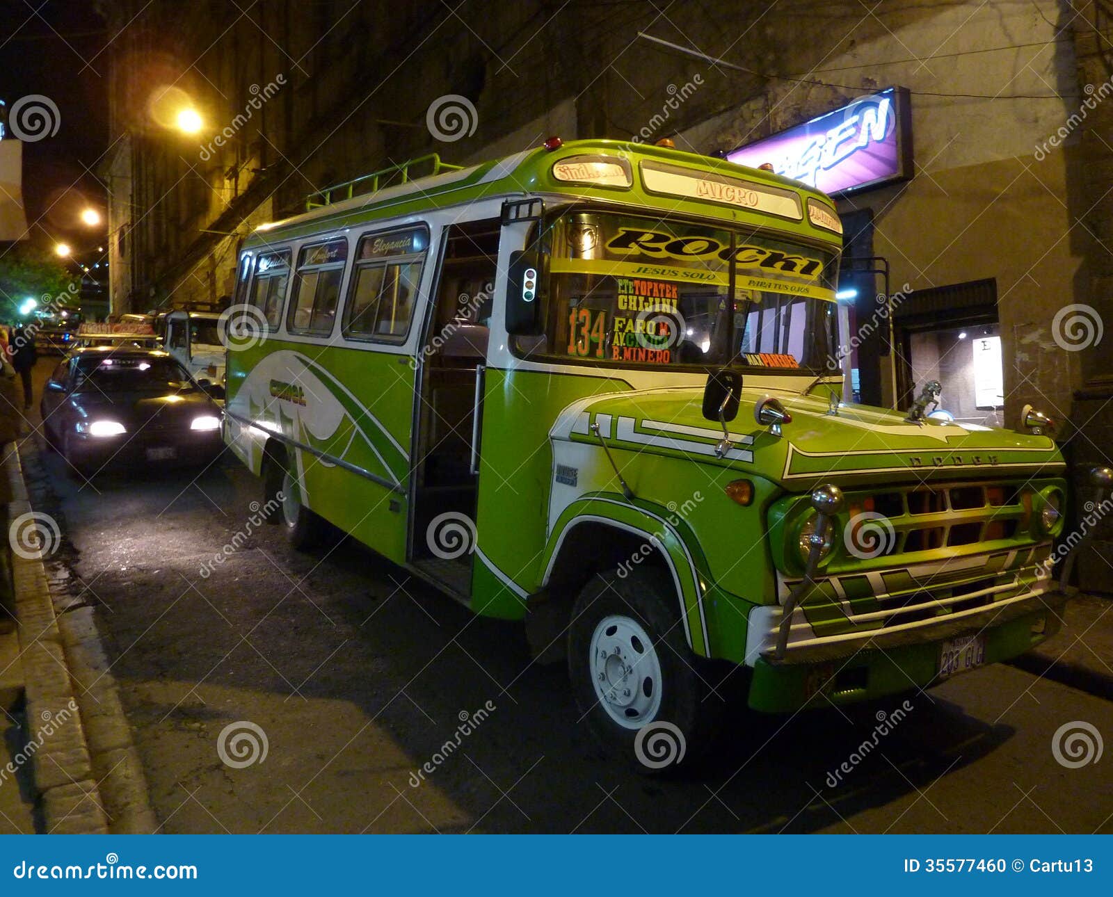 Bus in La Paz editorial image. Image of dangerous, night - 35577460