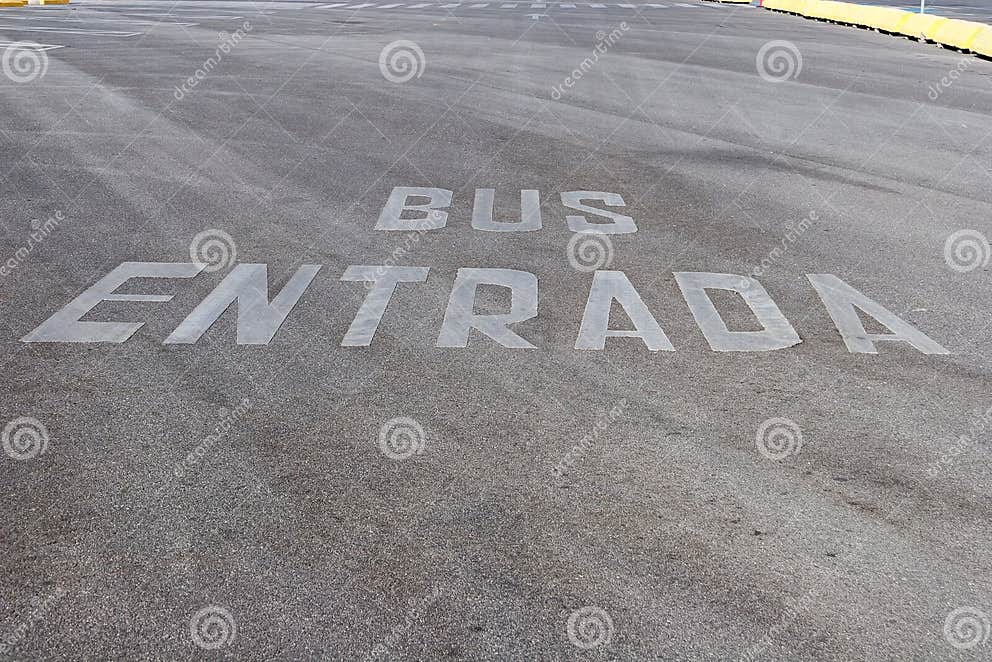 Bus lane road marking stock photo. Image of gray, mark - 43265514