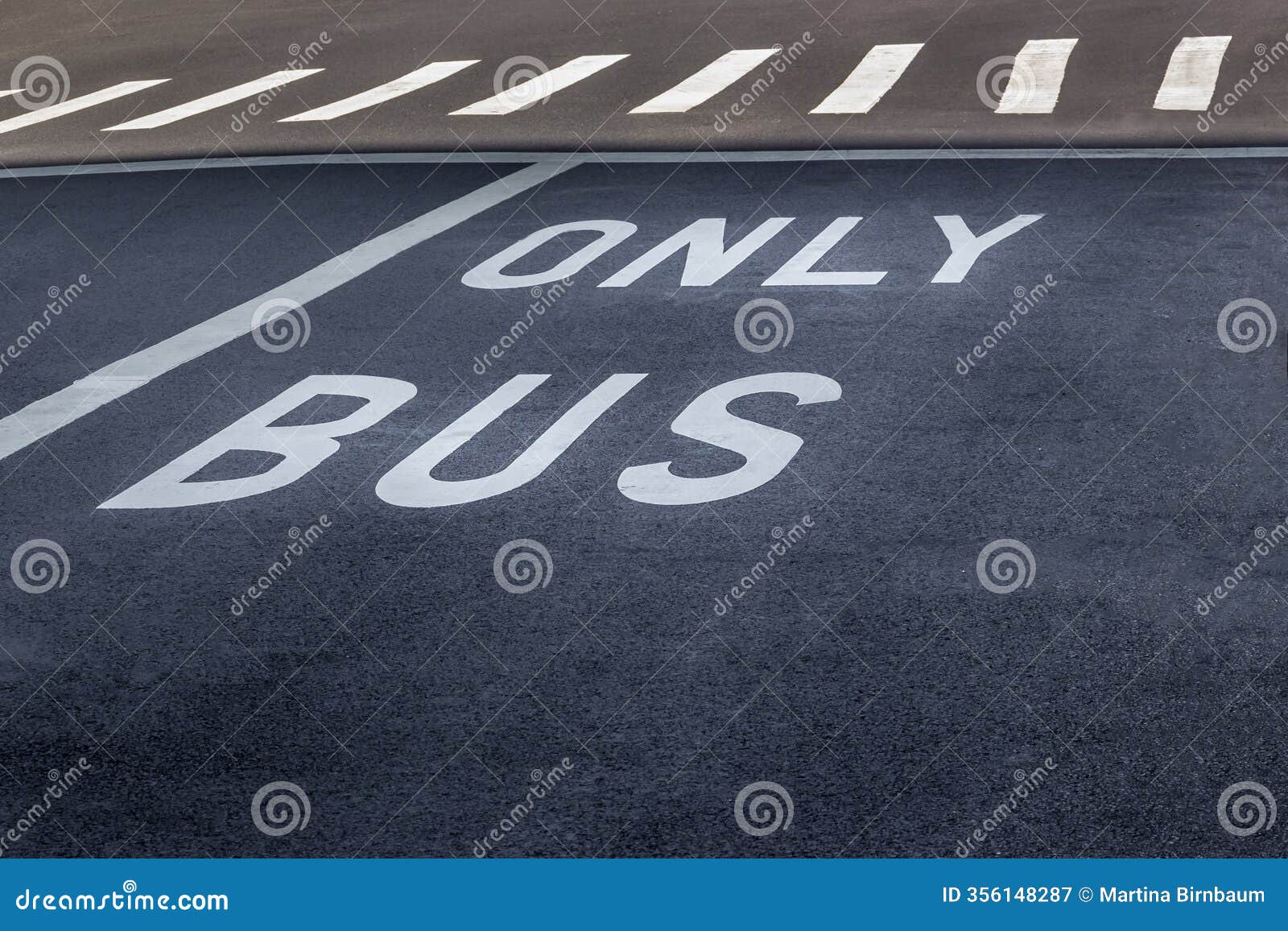 Bus Lane on a Road with White Letters Stock Image - Image of sign ...