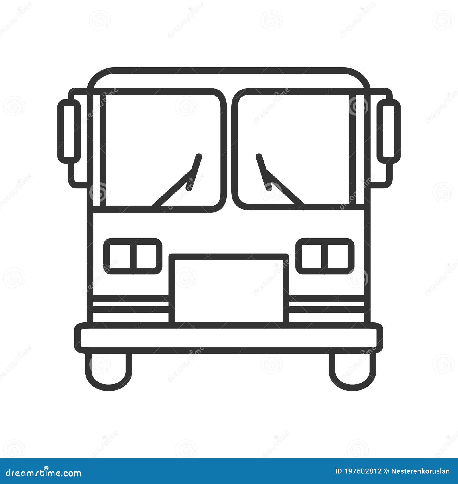 Bus linear icon stock vector. Illustration of drawing - 197602812